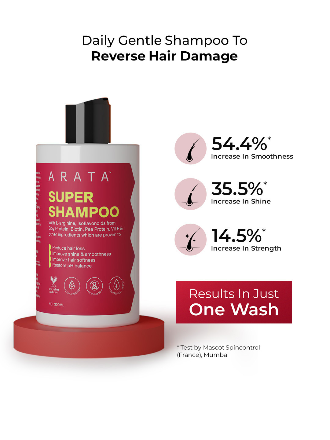 Buy ARATA Plant Powered Super Shampoo With Onion Oil & Apple Cider ...