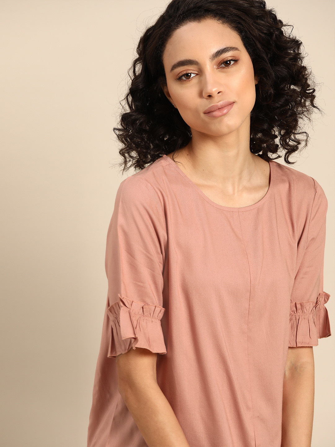 Buy Ether Women Dusty Pink Solid Top - Tops for Women 13108788 | Myntra