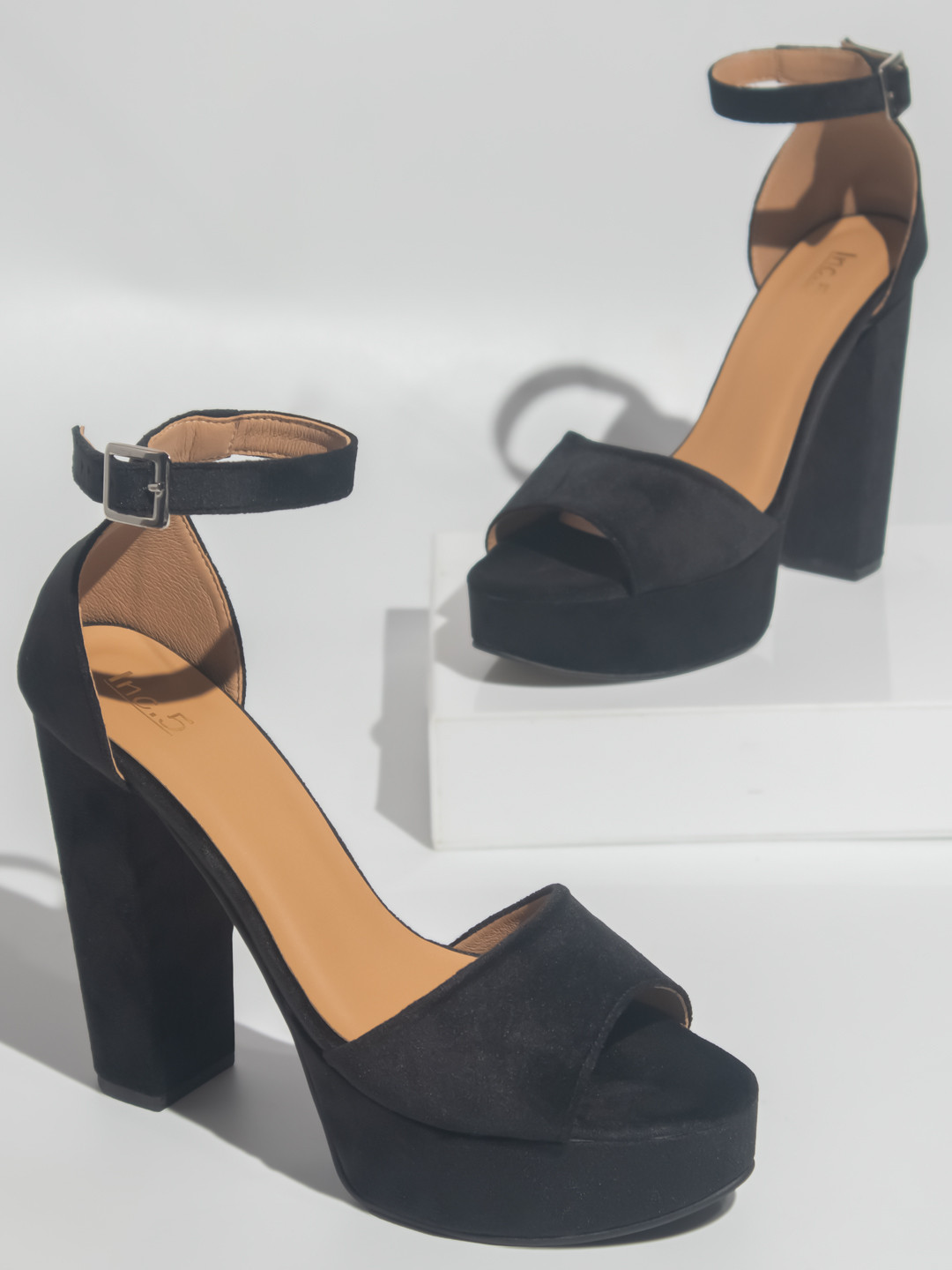 Buy Inc 5 Women Black Solid Block Heels - Heels for Women 13116224 | Myntra