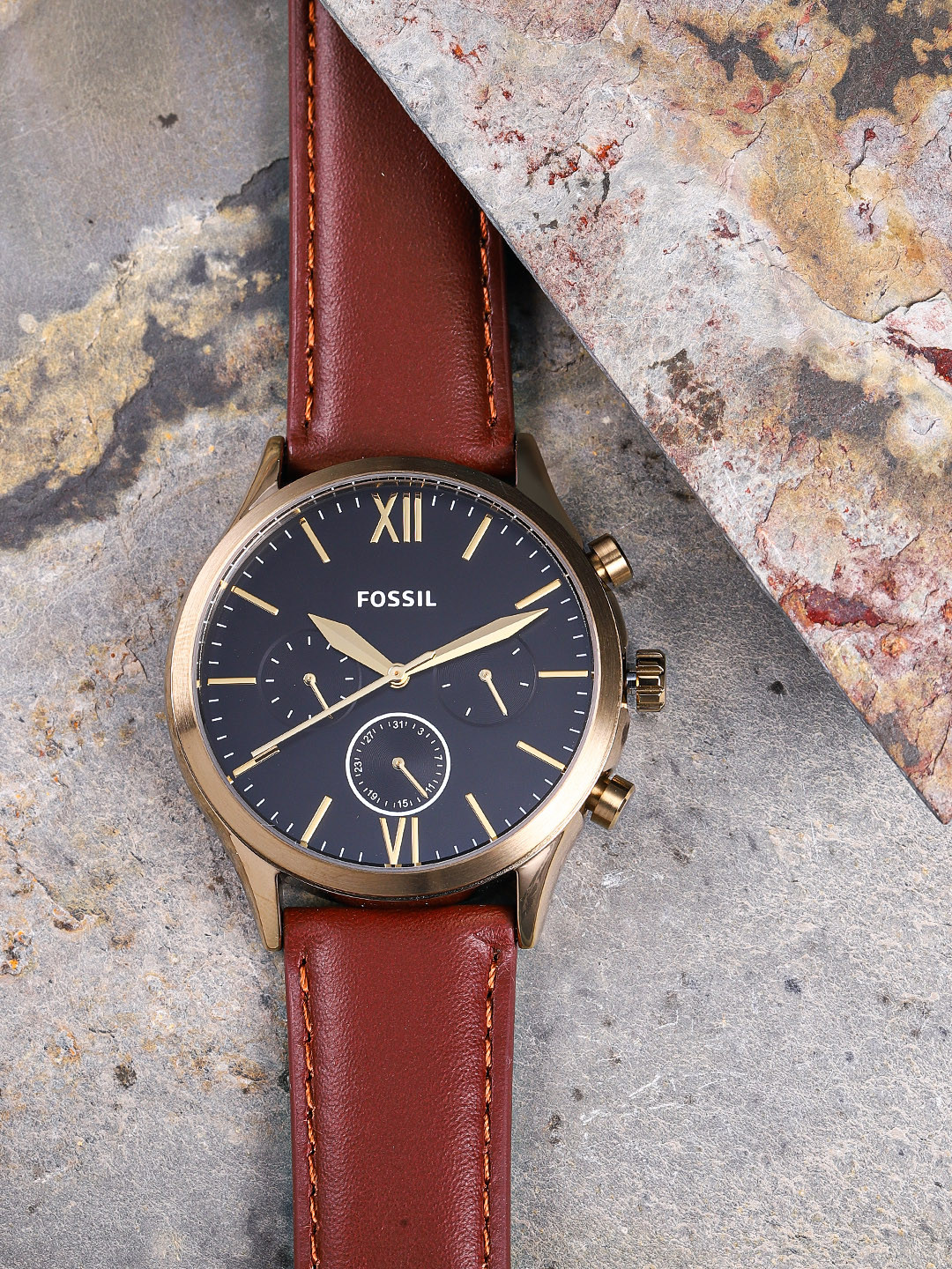 Buy Fossil Men Black Fenmore Midsize Analogue Watch BQ2404 - Watches ...