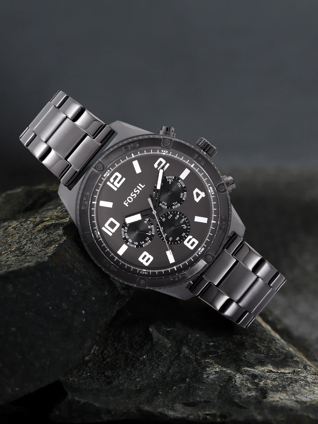 Buy Fossil Men Charcoal Grey Brox Analogue Watch BQ2533 - Watches for ...