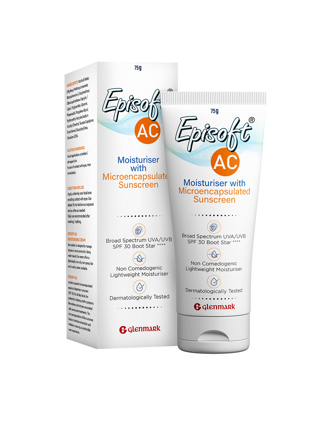 Buy Episoft SPF 30+ AC Moisturizer With Sunscreen 75 G - Face Sunscreen ...