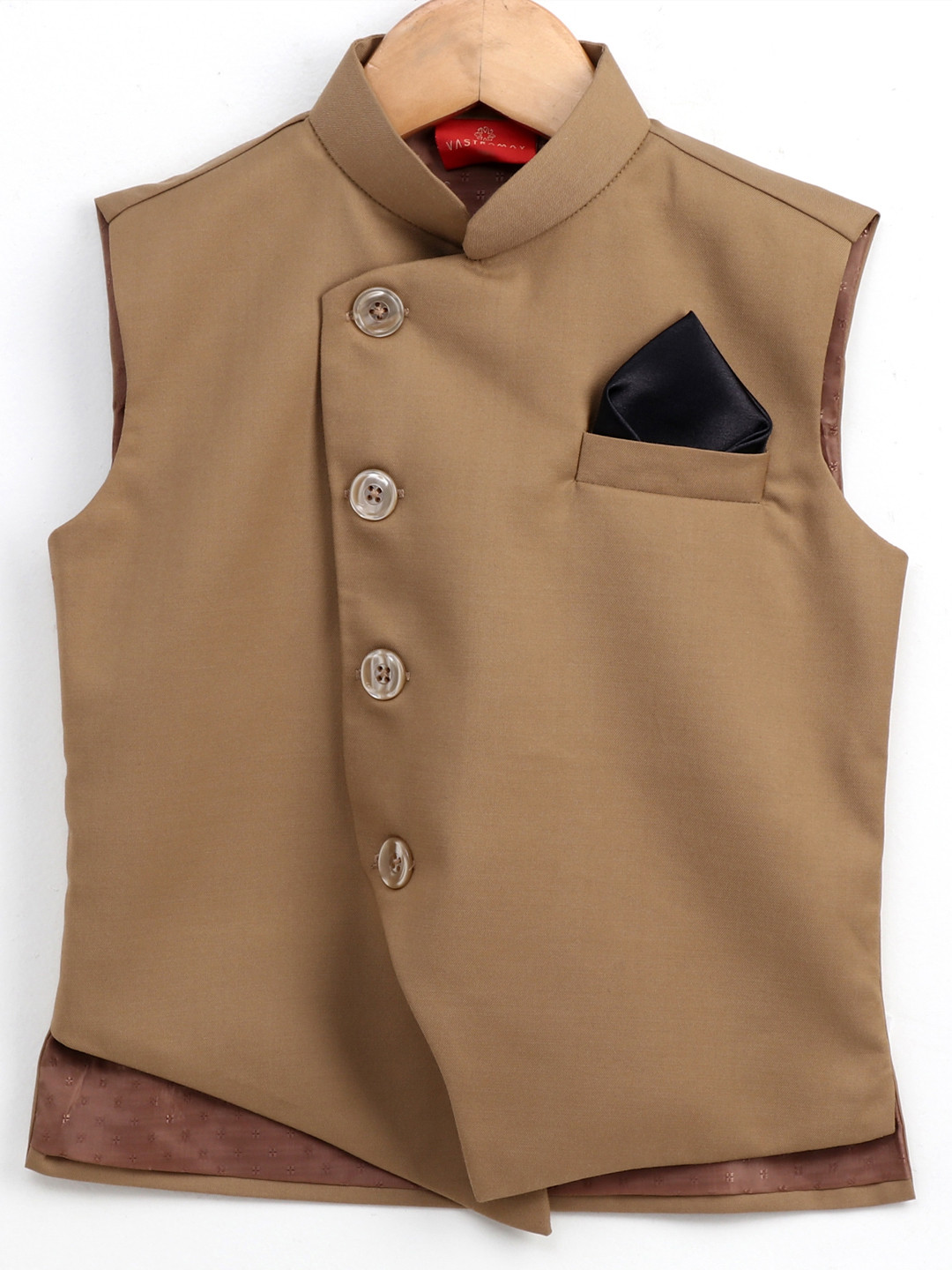 Buy JBN Creation Boys Tan Brown Solid Nehru Jacket - Nehru Jackets for ...
