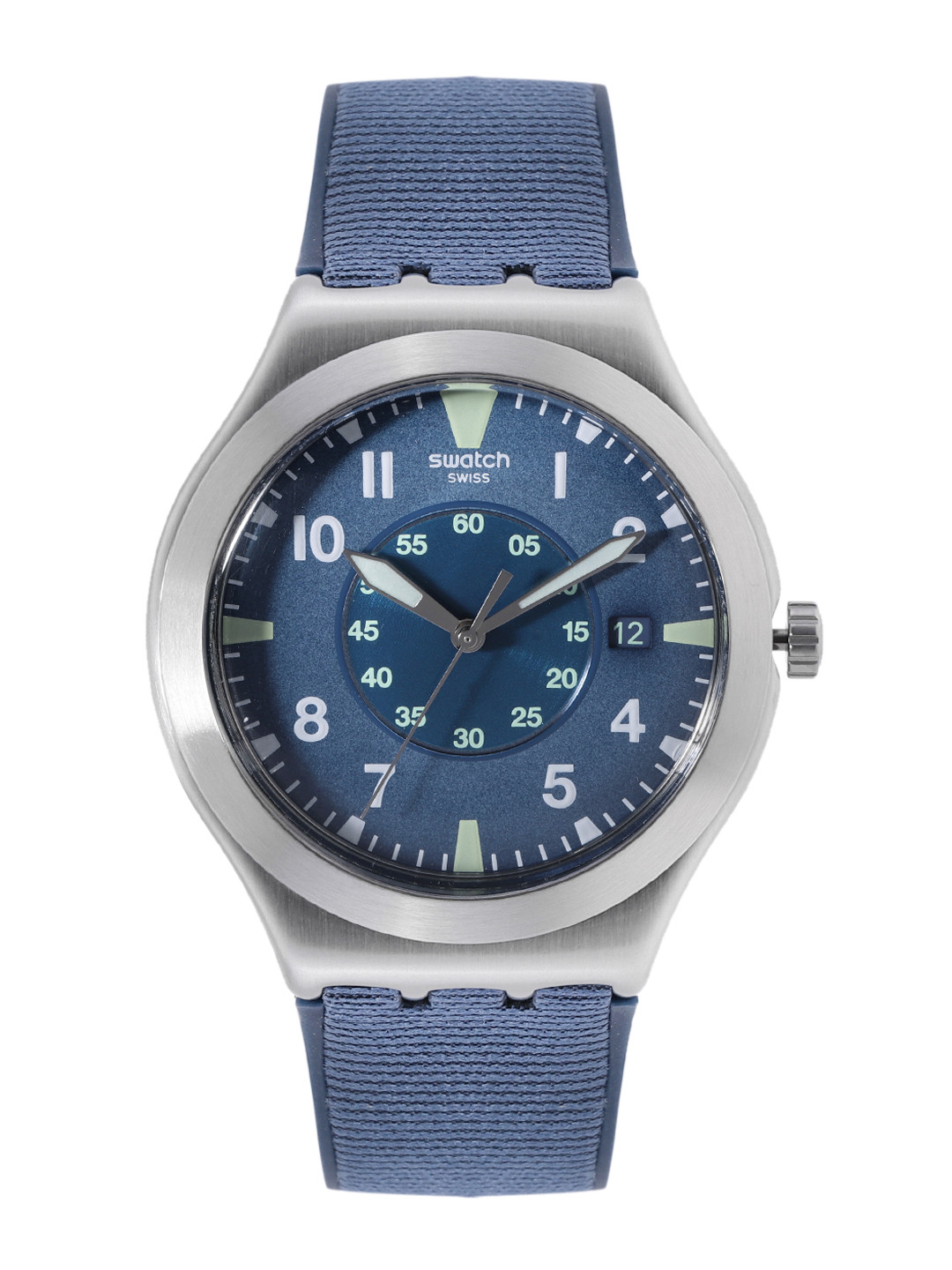 Buy Swatch Men Navy Blue Teorya Swiss Made Water Resistant Analogue ...