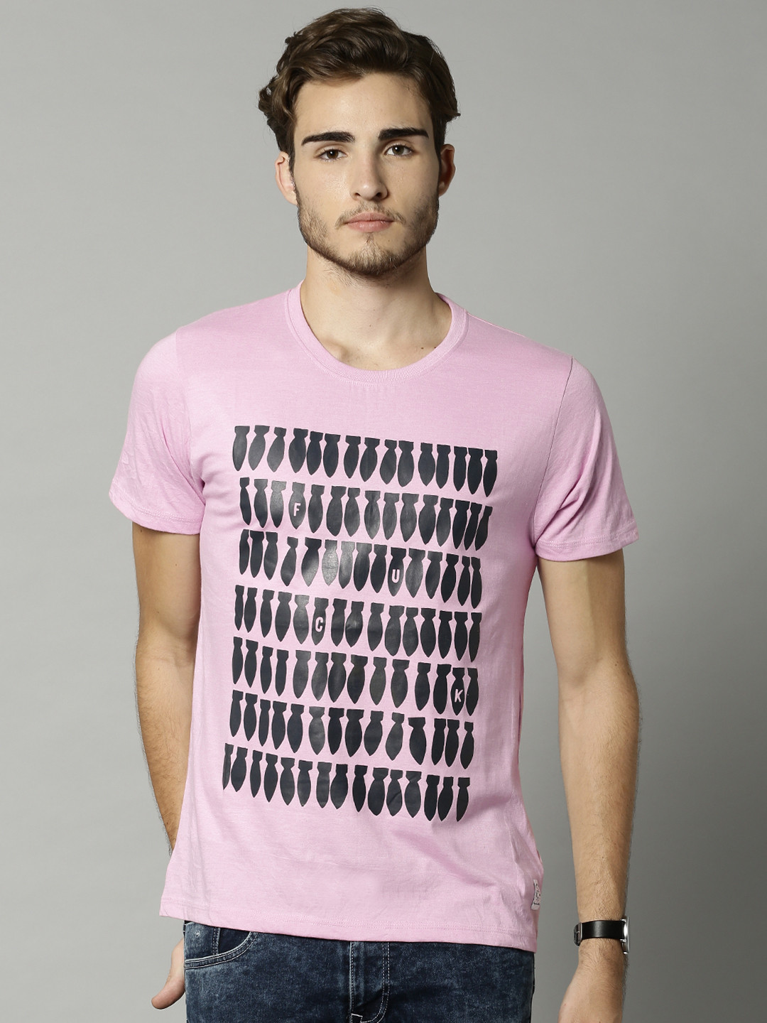 Buy French Connection Pink Printed T Shirt - Tshirts for Men 1316282 ...