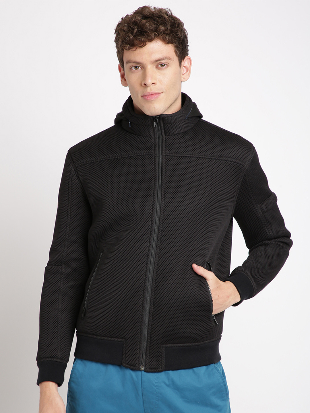 Buy Breakbounce Men Black Solid Windcheater Bomber Jacket - Jackets for ...