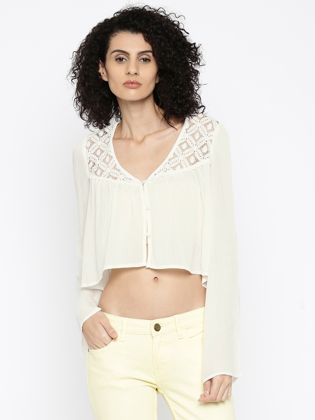 Buy FOREVER 21 White Lace Crop Top - Tops for Women 1322611 | Myntra Buy FOREVER 21 White Lace Crop Top - Tops for Women 1322611 | Myntra