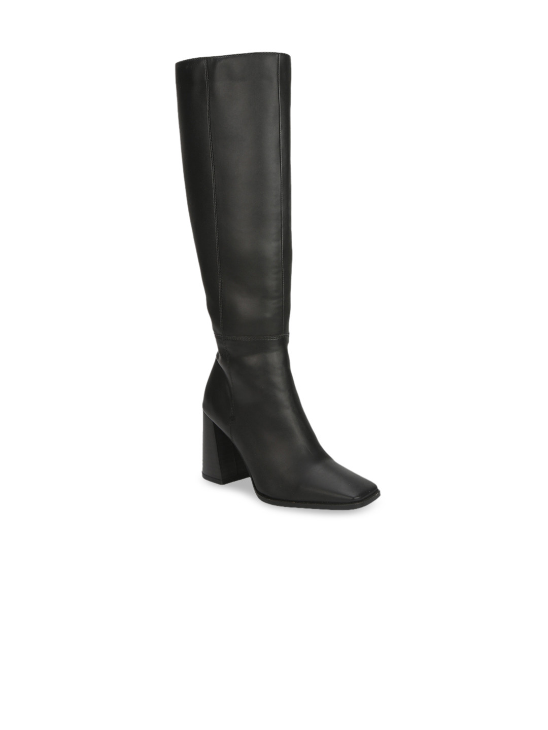 Buy Truffle Collection Women Black Solid Heeled Boots - Boots for Women ...