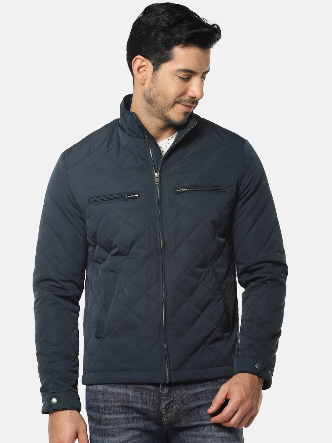 Buy SELECTED Men Navy Blue Quilted Jacket - Jackets for Men 13234494 ...