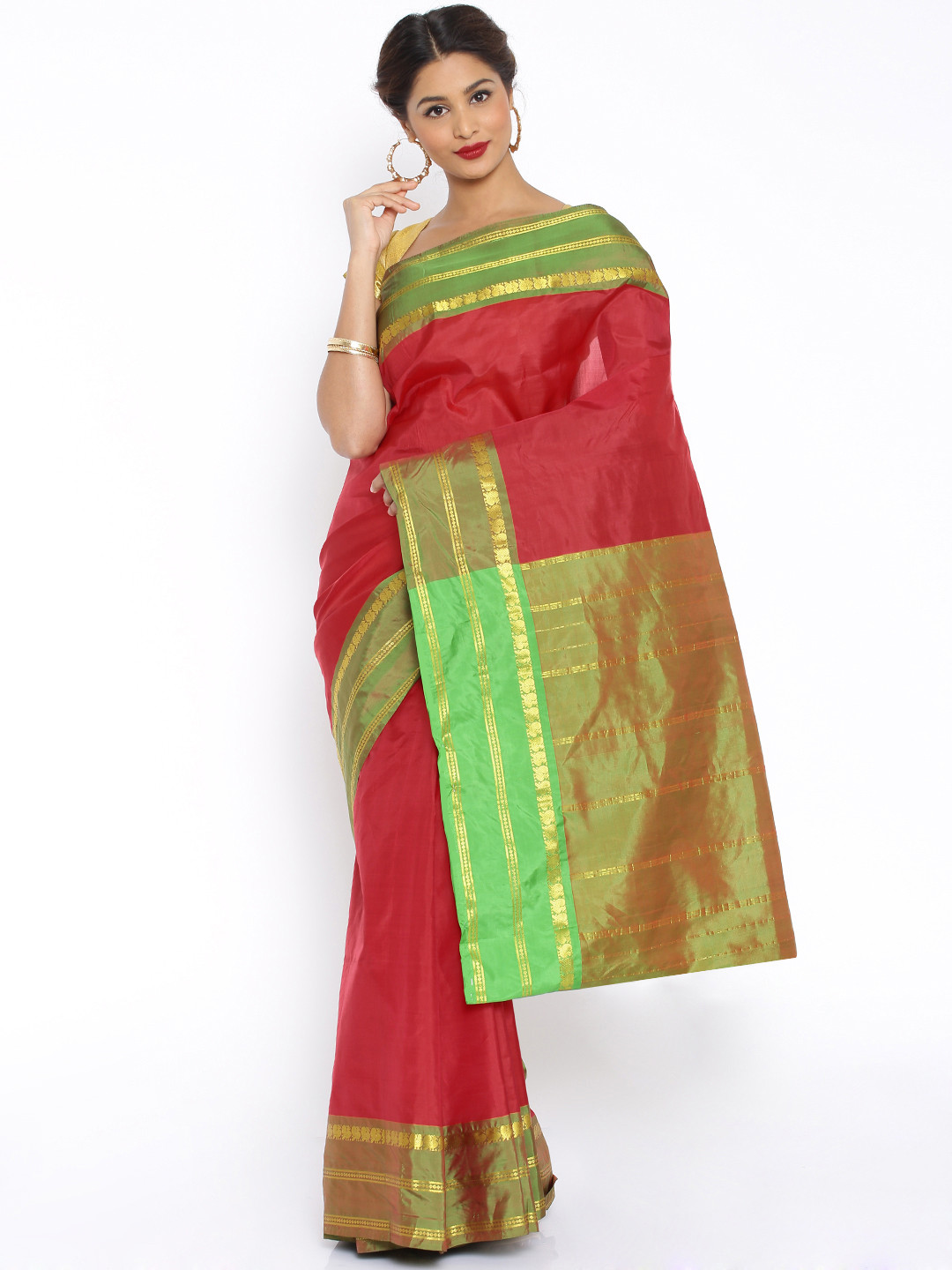 Buy Pothys Red Arani Pattu Silk Traditional Saree - Sarees for Women ...