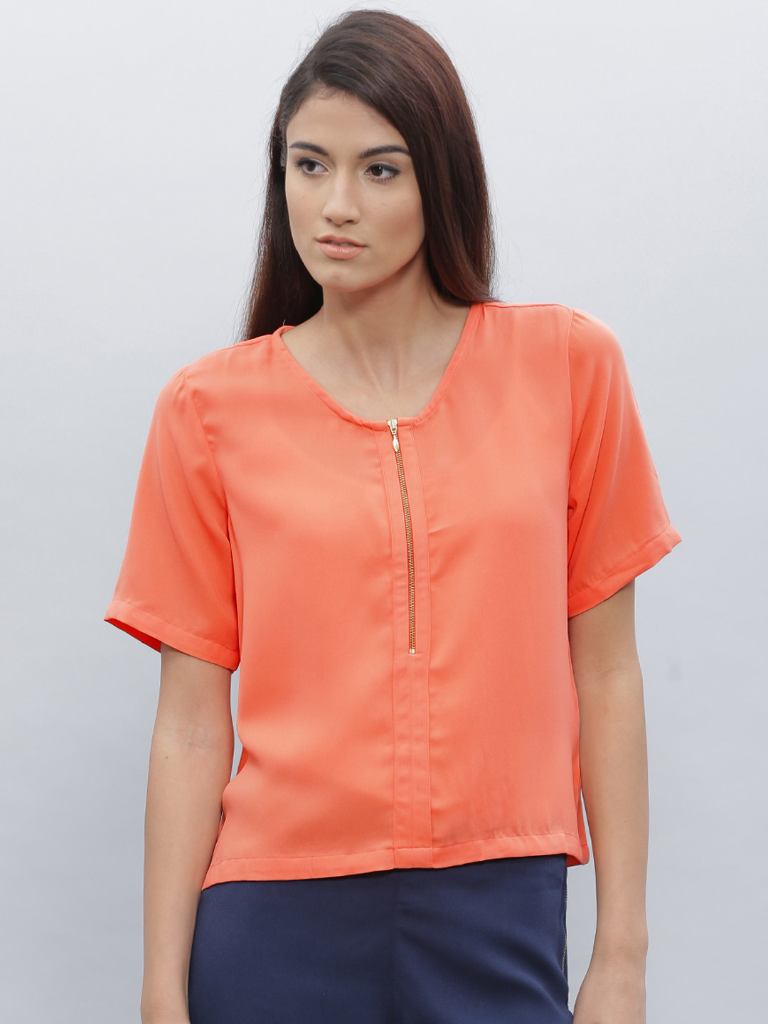 Buy Ether Women Orange Boxy Top - Tops for Women 1326602 | Myntra