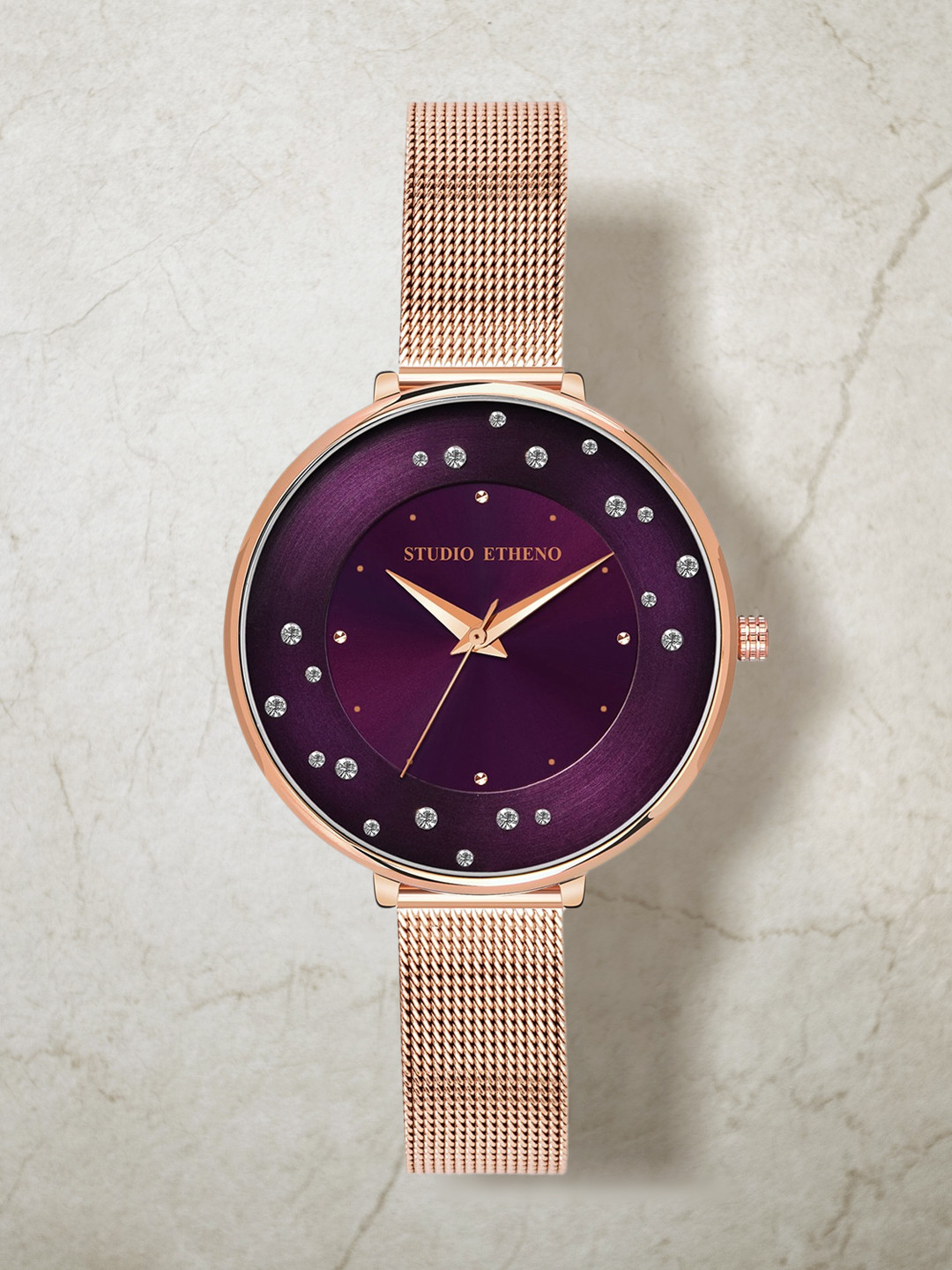 Buy STUDIO ETHENO Women Purple & Rose Gold Analogue Watch - Watches for ...