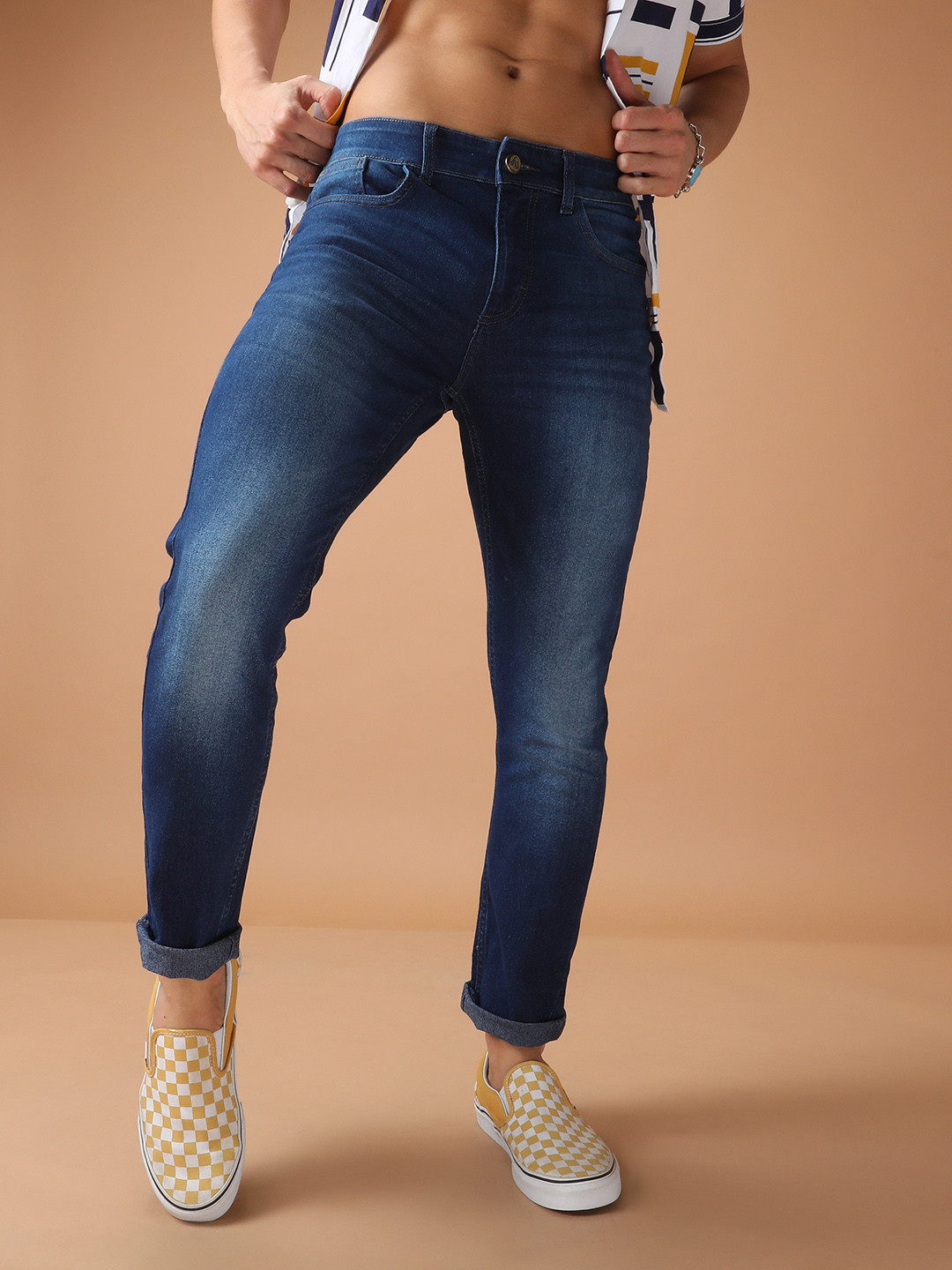 Buy The Indian Garage Co Men Blue Slim Fit Low Rise Clean Look ...