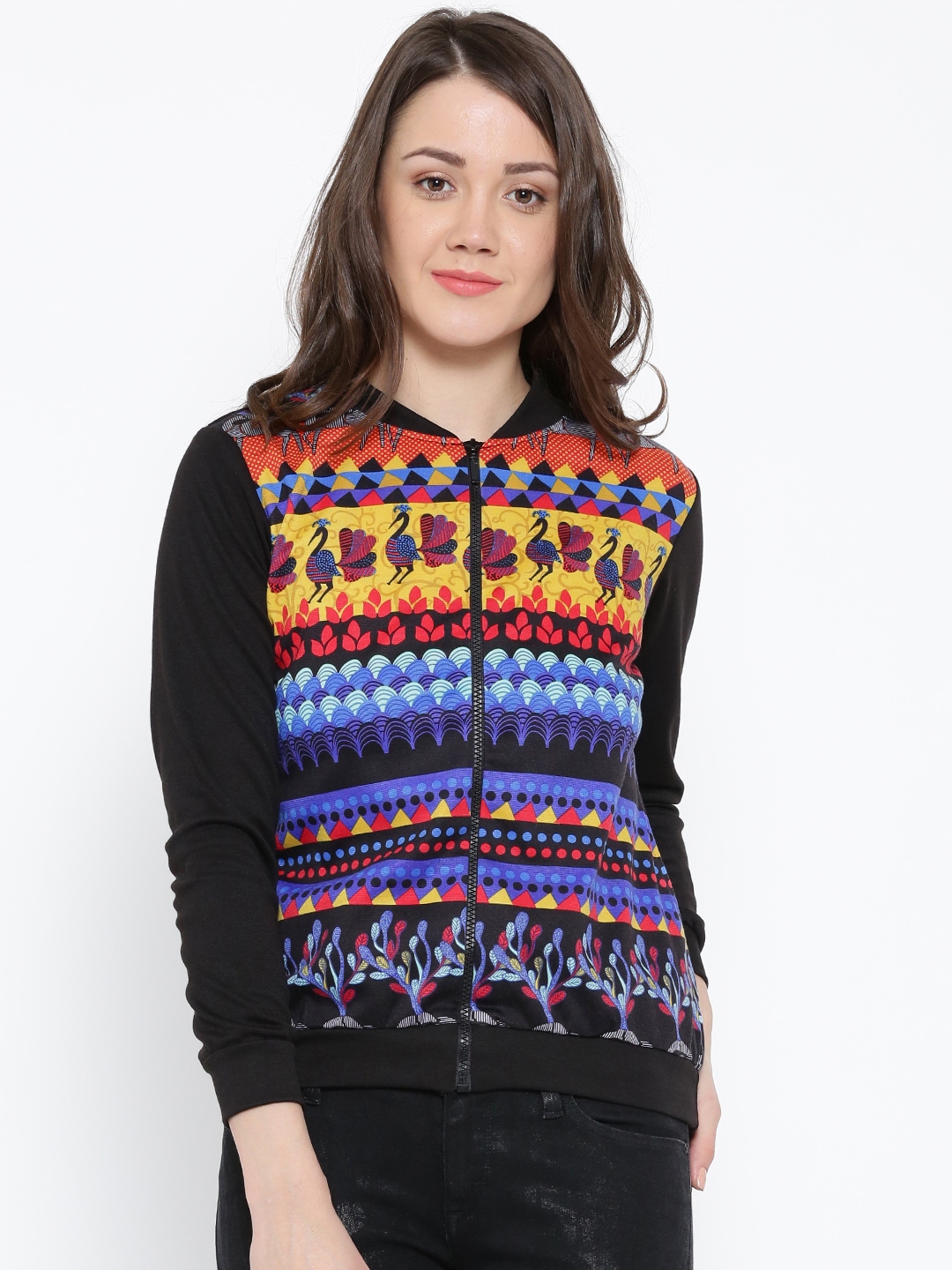 Buy Global Desi Black Printed Jacket - Jackets for Women 1328760 | Myntra Buy Global Desi Black Printed Jacket - Jackets for Women 1328760 | Myntra