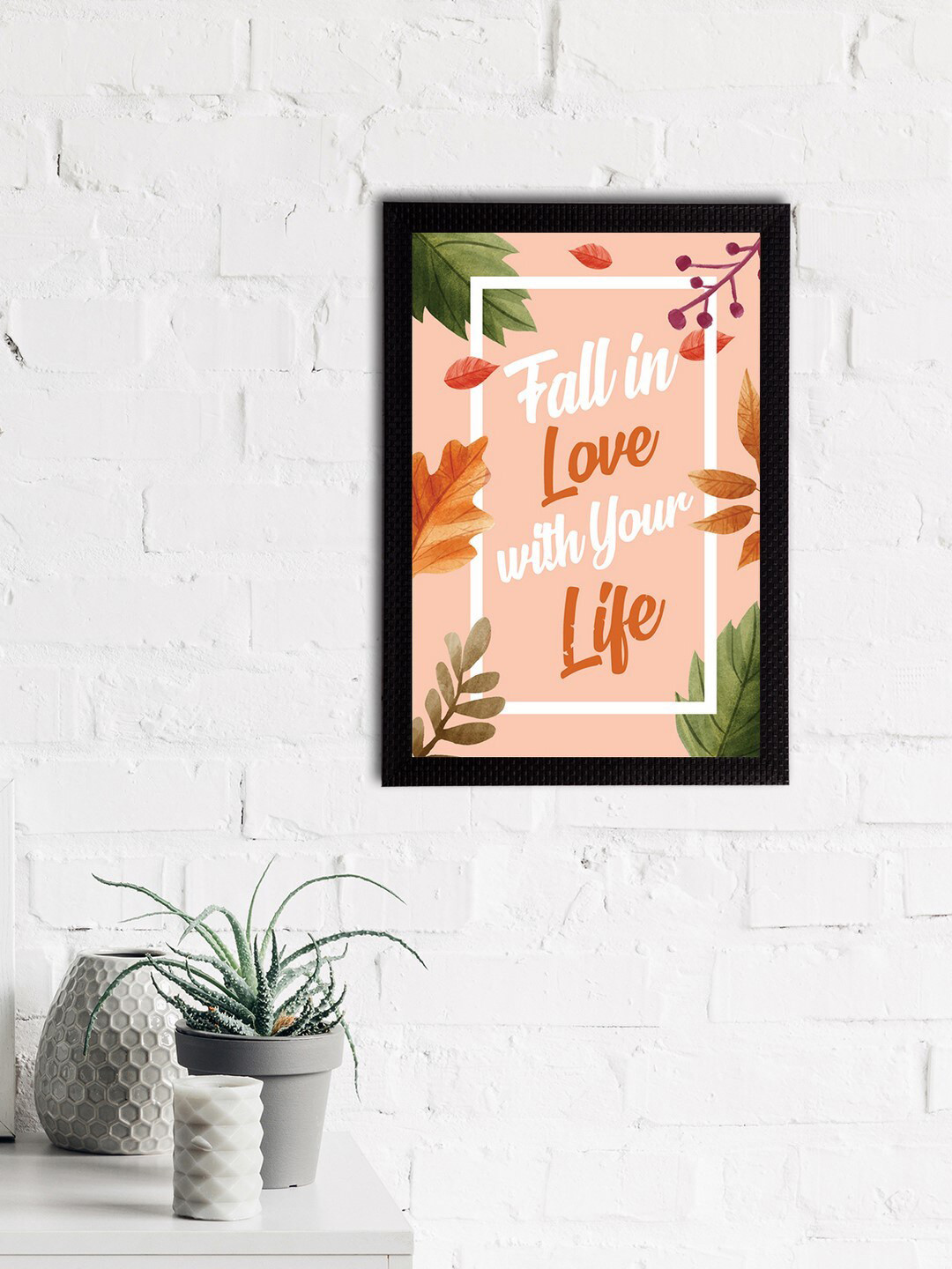 Buy ECraftIndia Orange & Green "Fall In Love With Your Life ...