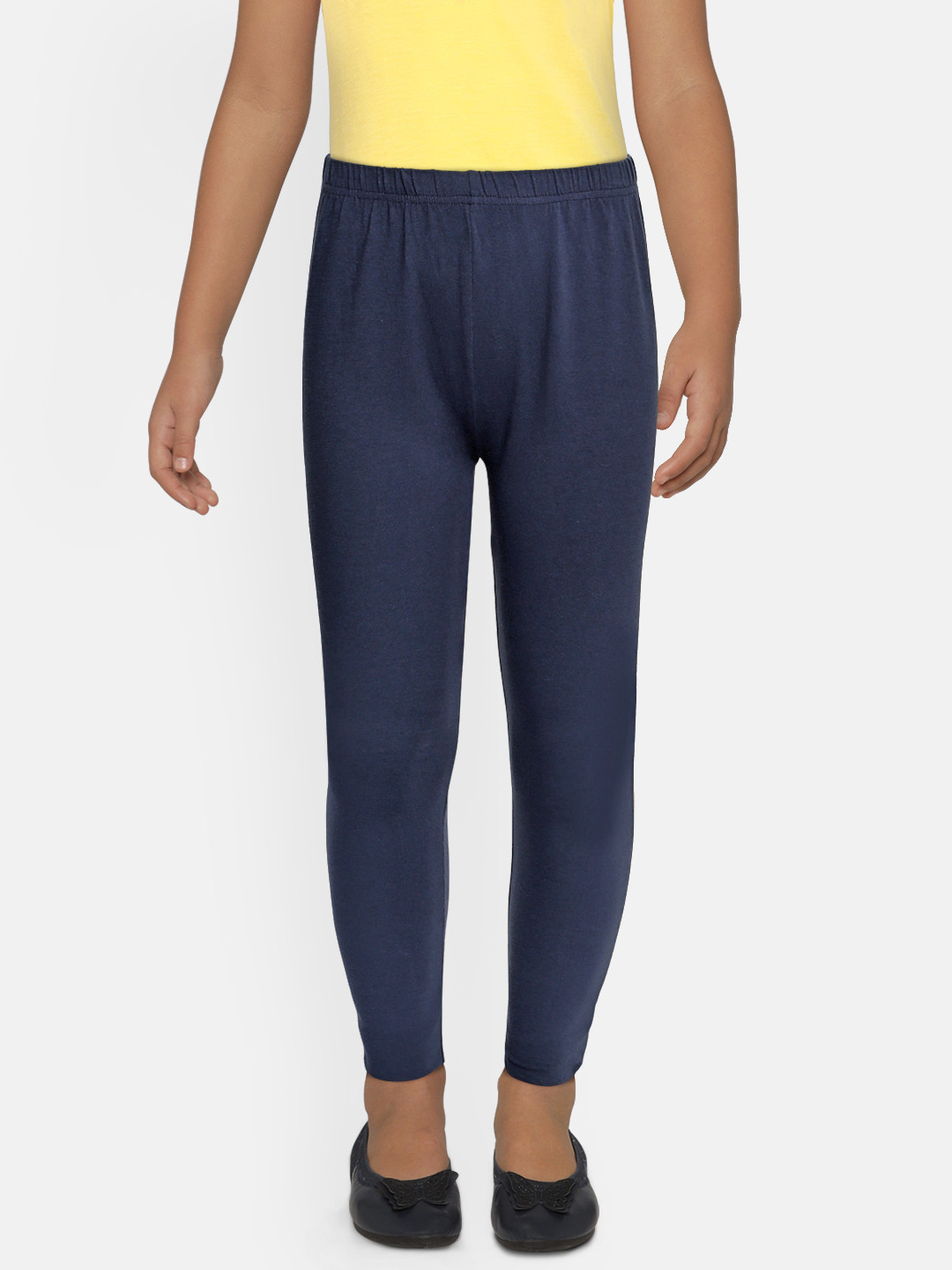 Buy Global Desi Girls Navy Blue Regular Fit Solid Trousers - Trousers ...