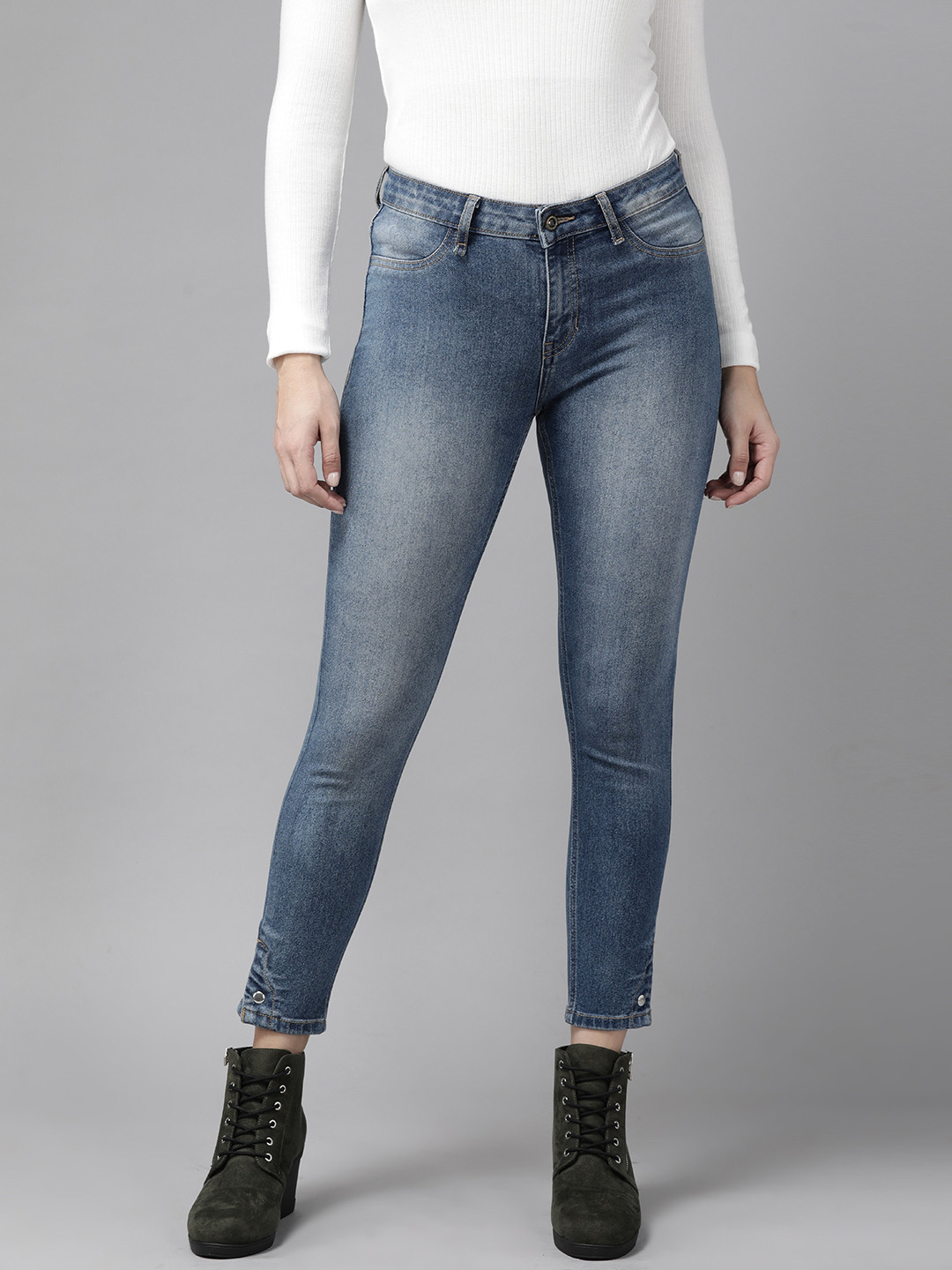 Buy The Roadster Lifestyle Co. Women Skinny Fit Light Fade Stretchable ...