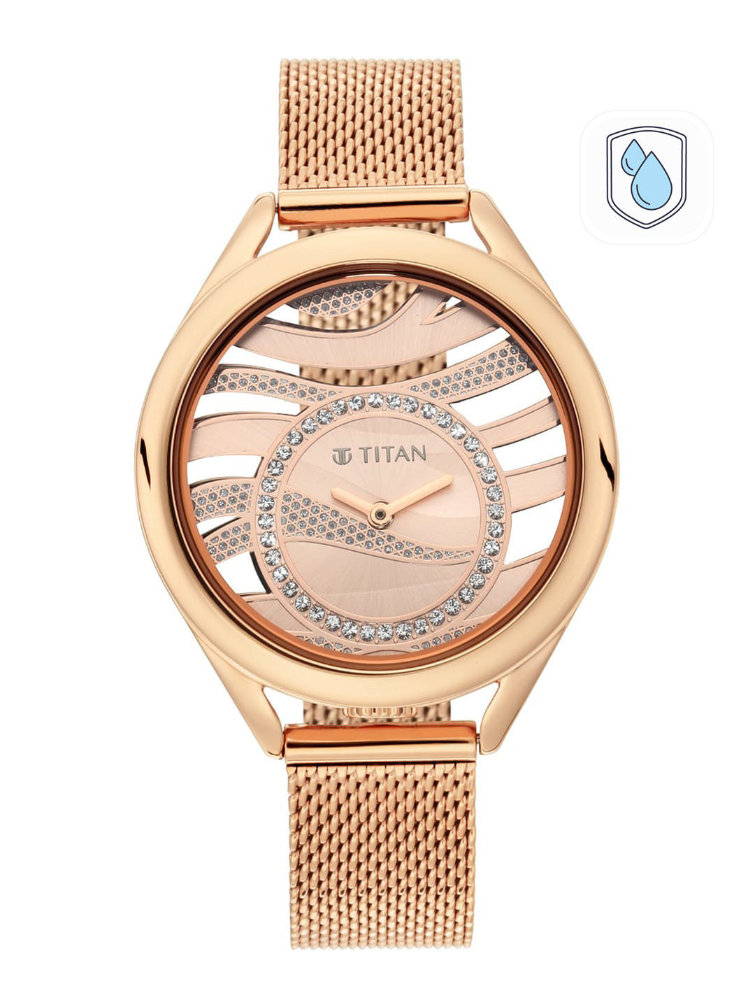 Buy Titan Women Rose Gold Analogue Watch 95130WM01 - Watches for Women ...