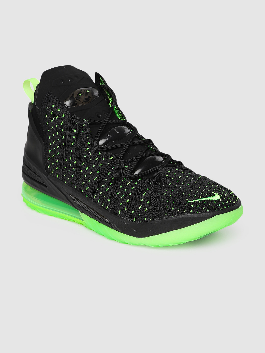 Buy Nike Unisex Black LEBRON XVIII Mid Top Basketball Shoes - Sports ...