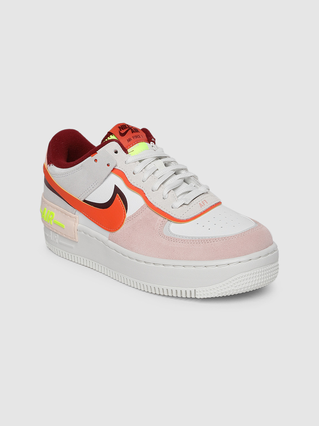 Buy Nike Women Red & Off White AF1 SHADOW Colourblocked Sneakers ...