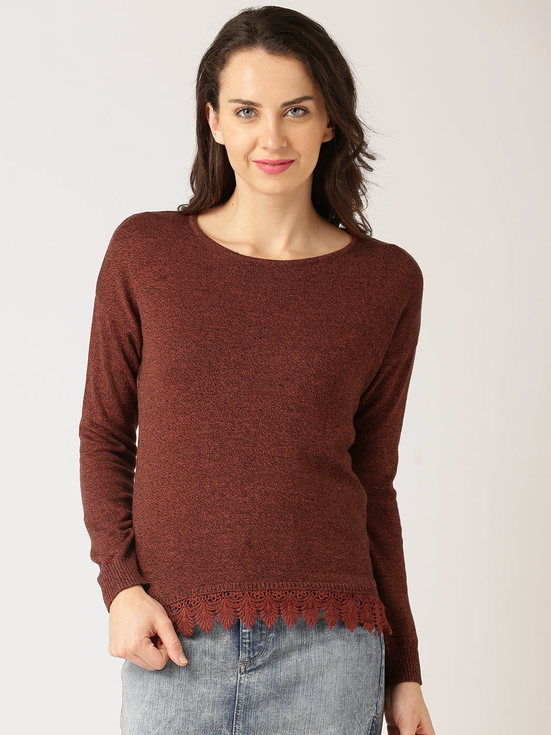 Buy DressBerry Women Brick Red Sweater - Sweaters for Women 1332884 ...