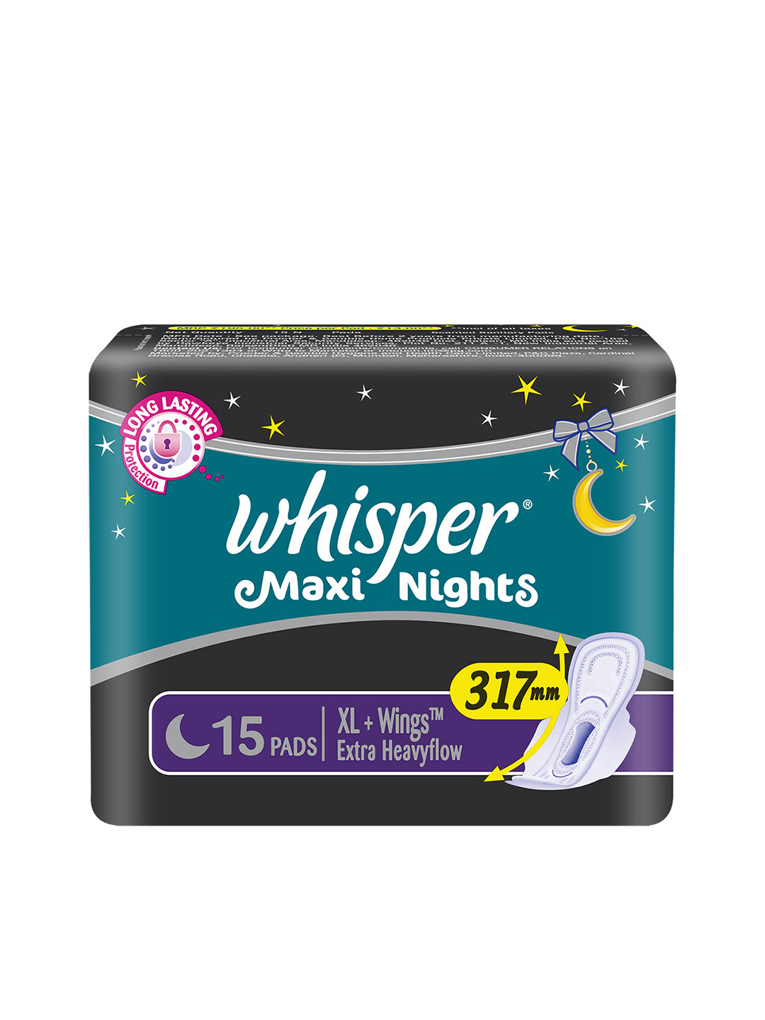 Buy Whisper Maxi Night Sanitary Pads With Extra Large Wings 15 Pads ...