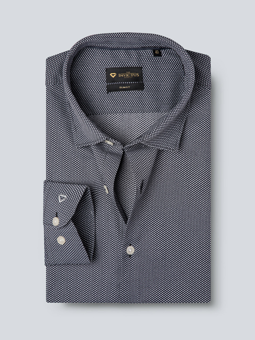 Buy INVICTUS Men Easy Care Black & White Printed Formal Shirt - Shirts ...