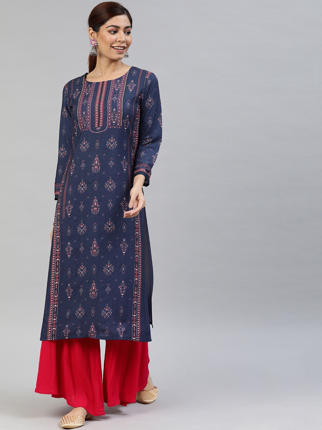Buy AHIKA Women Blue & Pink Printed Straight Kurta - Kurtas for Women ... Buy AHIKA Women Blue & Pink Printed Straight Kurta - Kurtas for Women ...