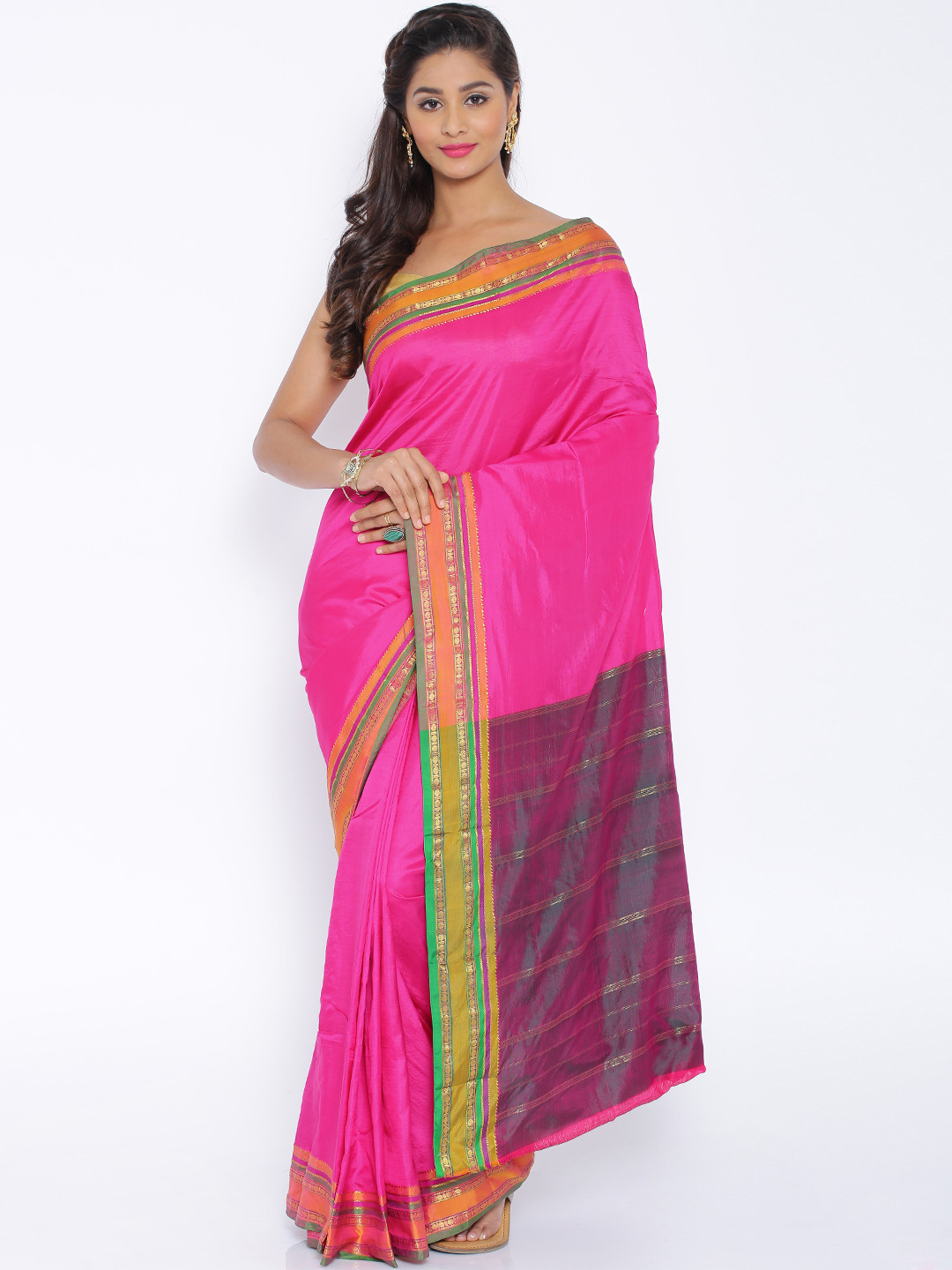 Buy Pothys Pink Arani Silk Traditional Saree - Sarees for Women 1336533 ...