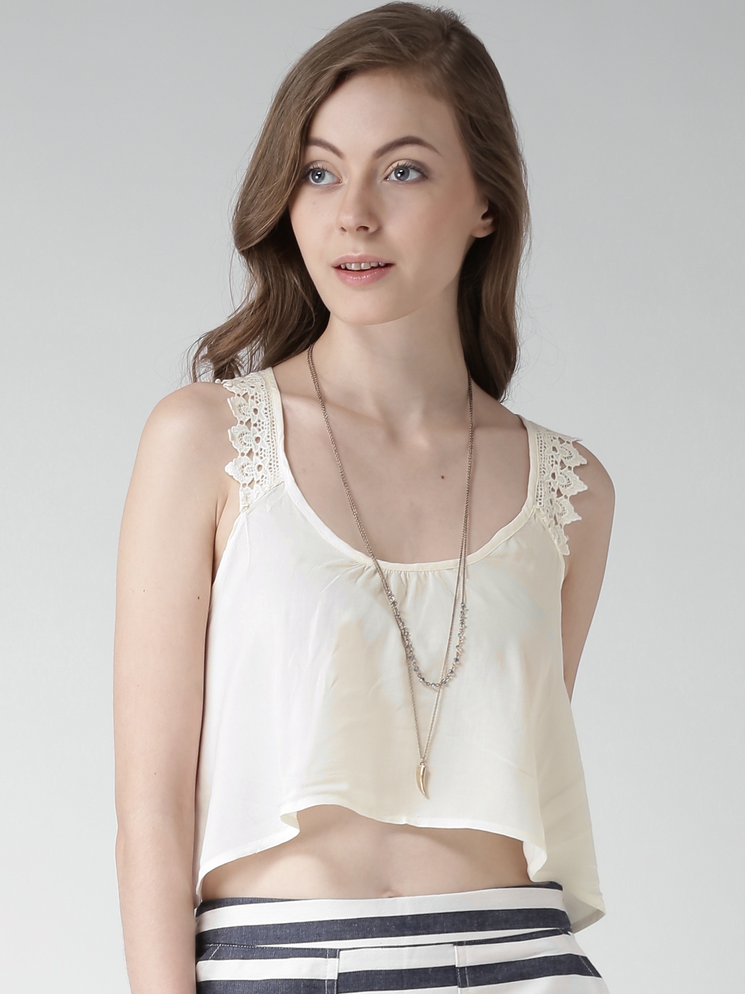 Buy Forever 21 Off White Criss Cross Back Crop Top Tops For Women
