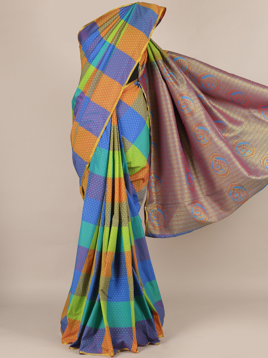Buy Pothys Multicoloured Colourblocked Art Silk Saree - Sarees for ...