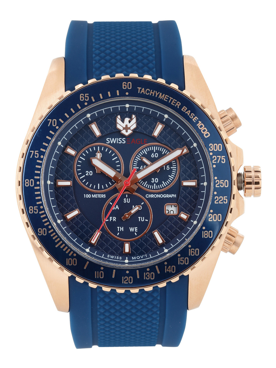 Buy Swiss Eagle Men Blue Dial Chronograph Watch SE 9078RS RG 02 ...