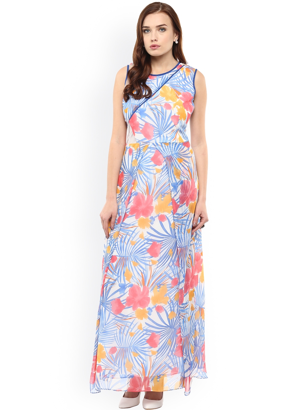 Buy Athena Blue Floral Print Maxi Dress Dresses For Women 1339311
