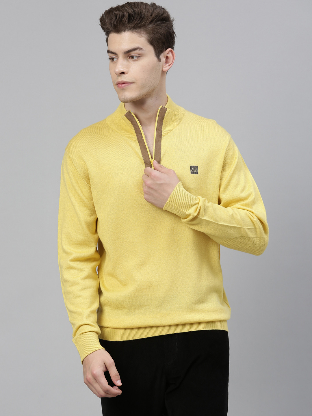 Buy RARE RABBIT ZIPUP YELLOW - Sweaters for Men 13400542 | Myntra