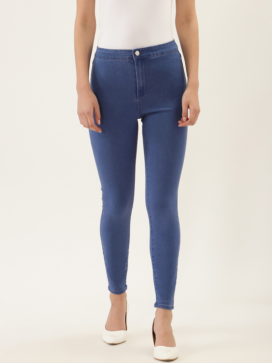 Buy Malachi Women Blue Skinny Fit High Rise Clean Look Stretchable ...
