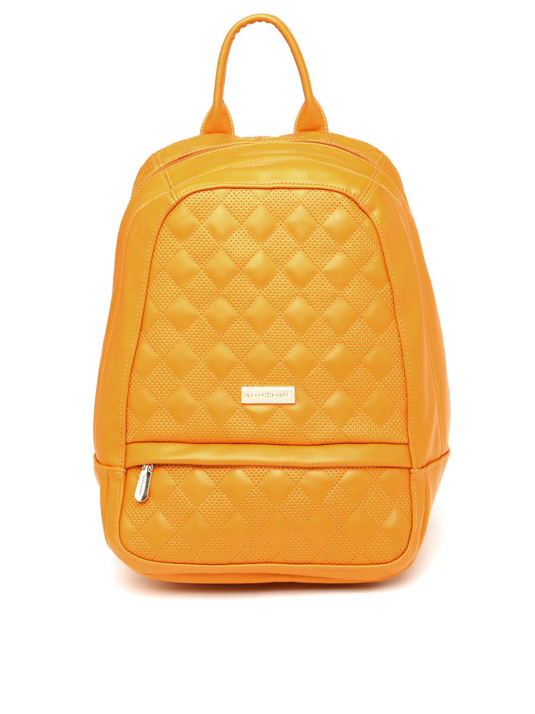 Buy Addons Women Mustard Yellow Quilted Backpack - Backpacks for Women ...