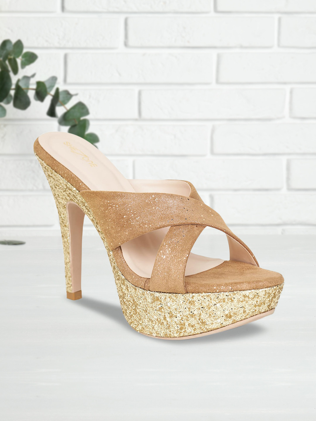 Buy Shezone Women Beige Solid Heels - Heels for Women 13410844 | Myntra