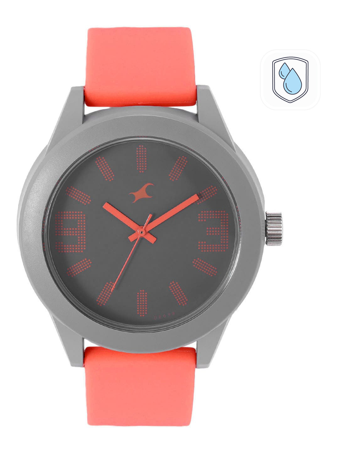 Buy Fastrack Unisex Grey Dial & Neon Orange Straps Analogue Watch ...