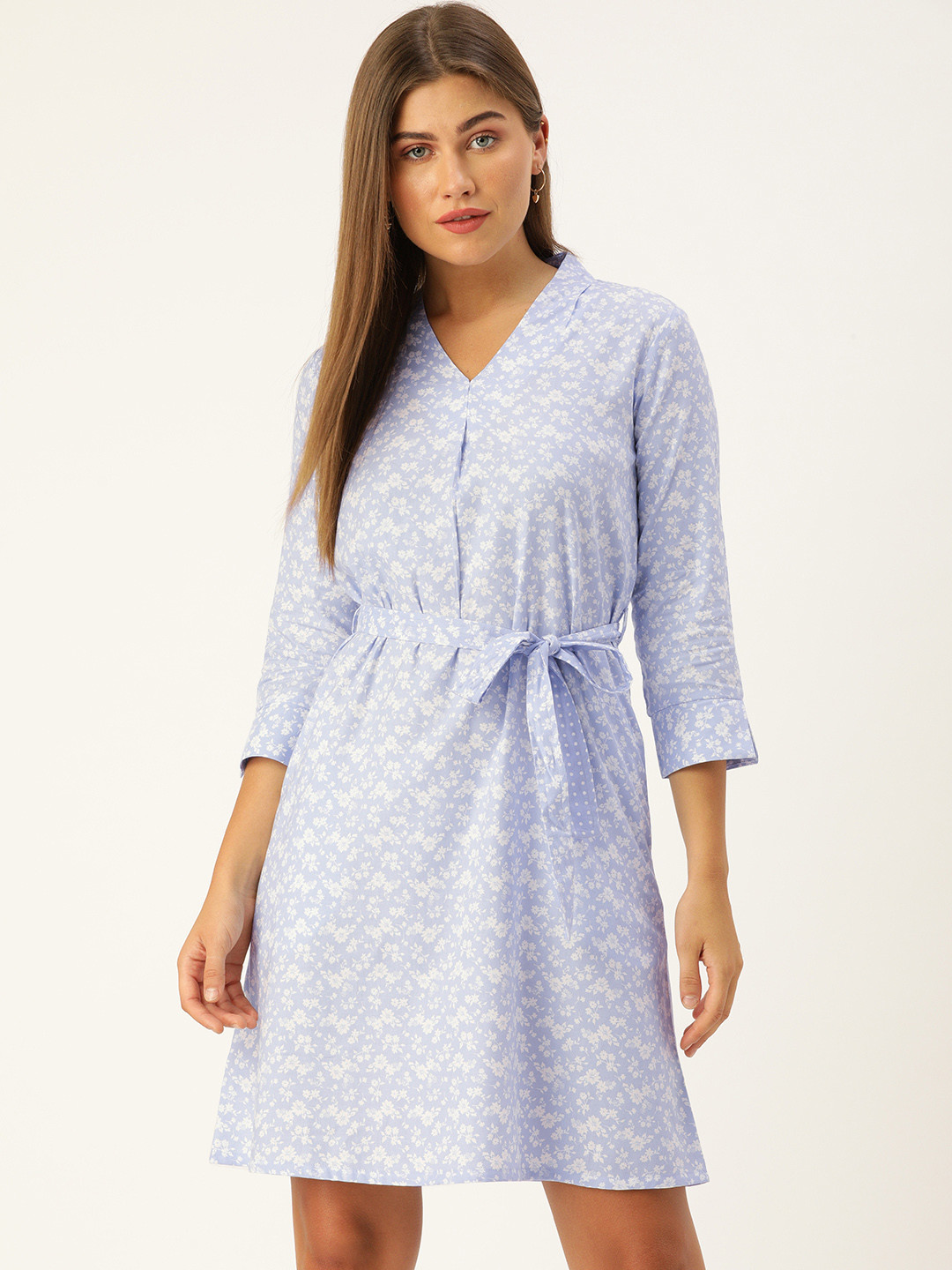 Buy AND Women Blue Printed A Line Dress - Dresses for Women 13422224 ...