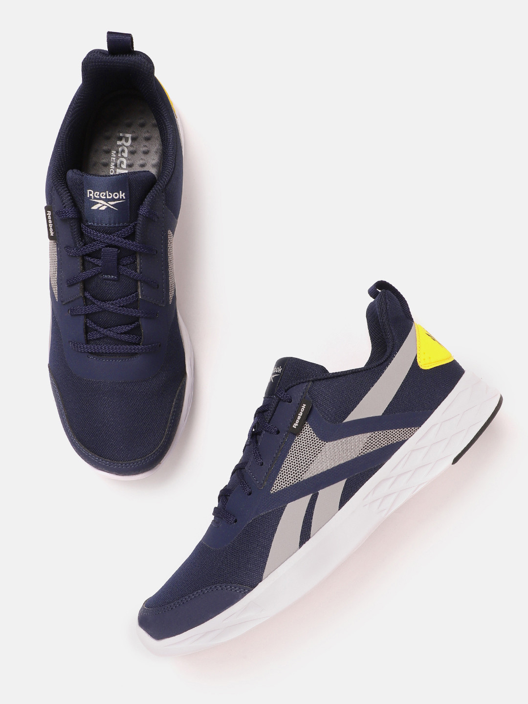 Buy Reebok Men Navy Blue & Grey Woven Design Pride Training Shoes ...