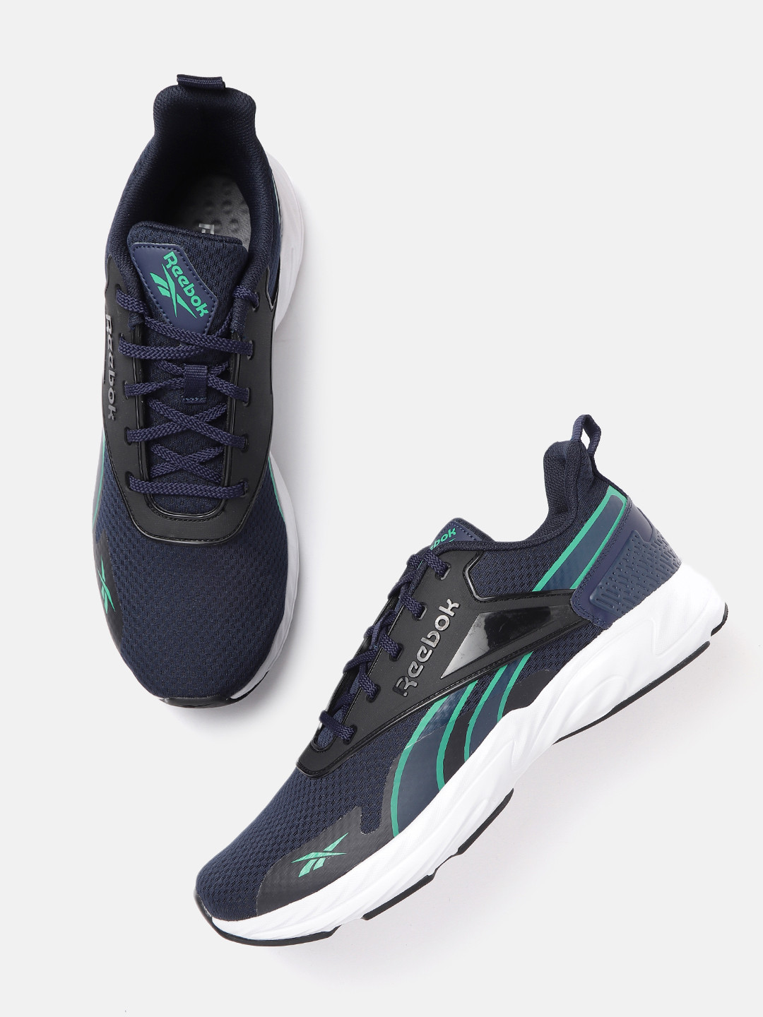 Buy Reebok Men Navy Blue Record Finish 2.5 Woven Design Running Shoes ...