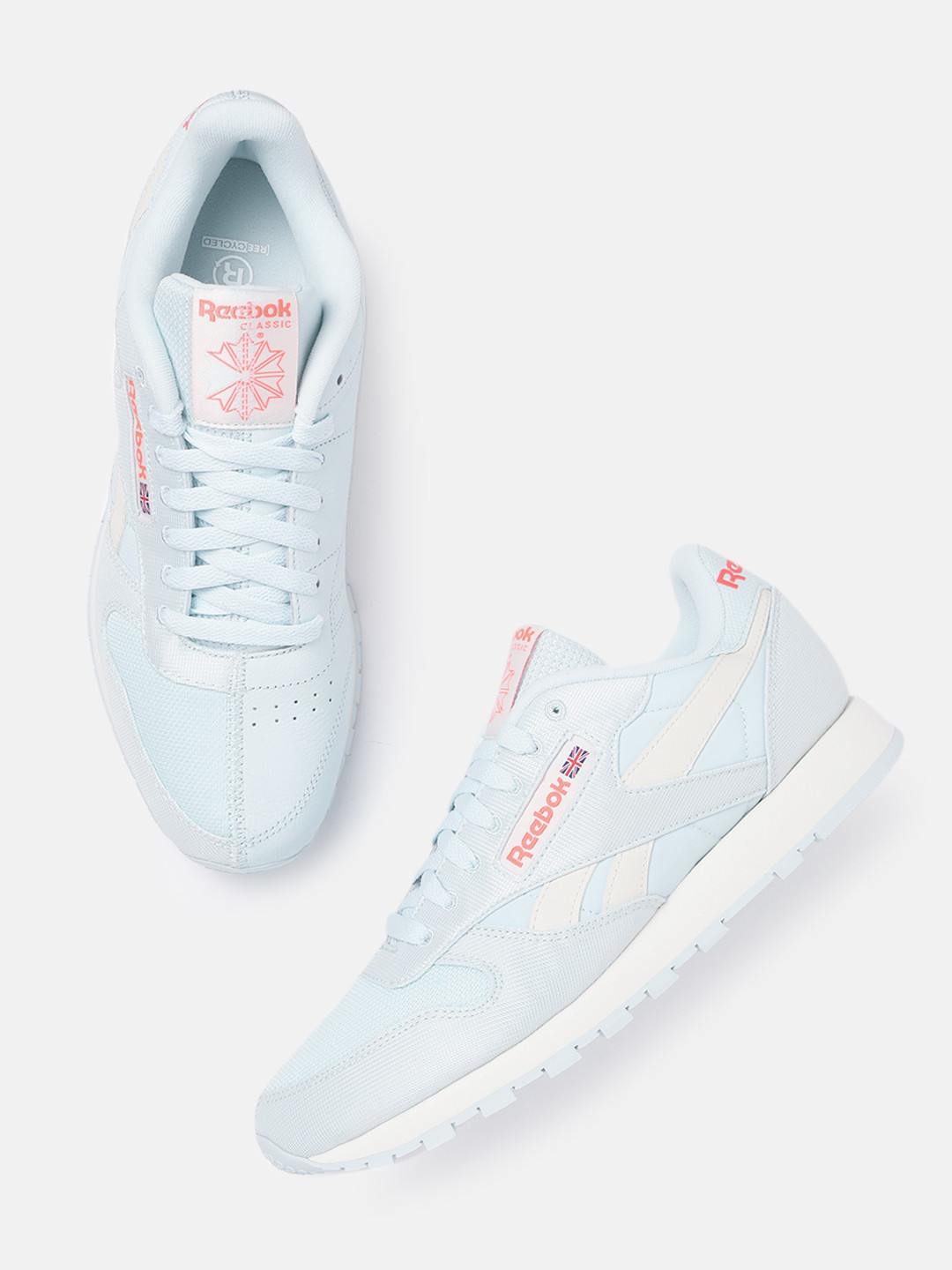 Buy Reebok Classic Unisex Blue Leather Woven Design Solid Sneakers ...