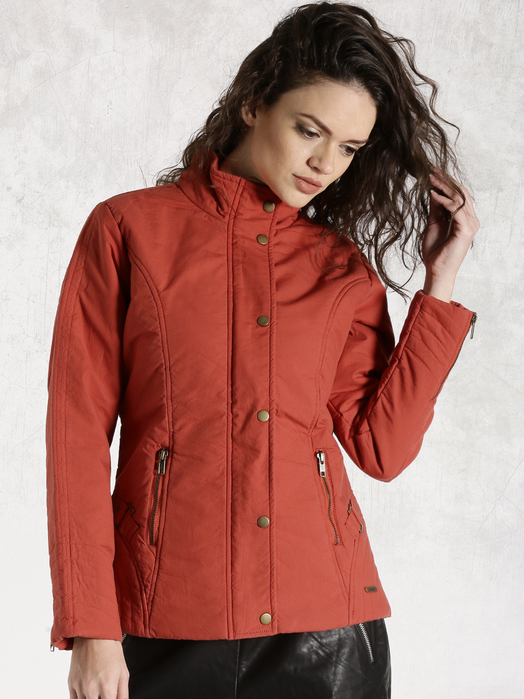 Buy Roadster Orange Padded Jacket - Jackets for Women 1343403 | Myntra
