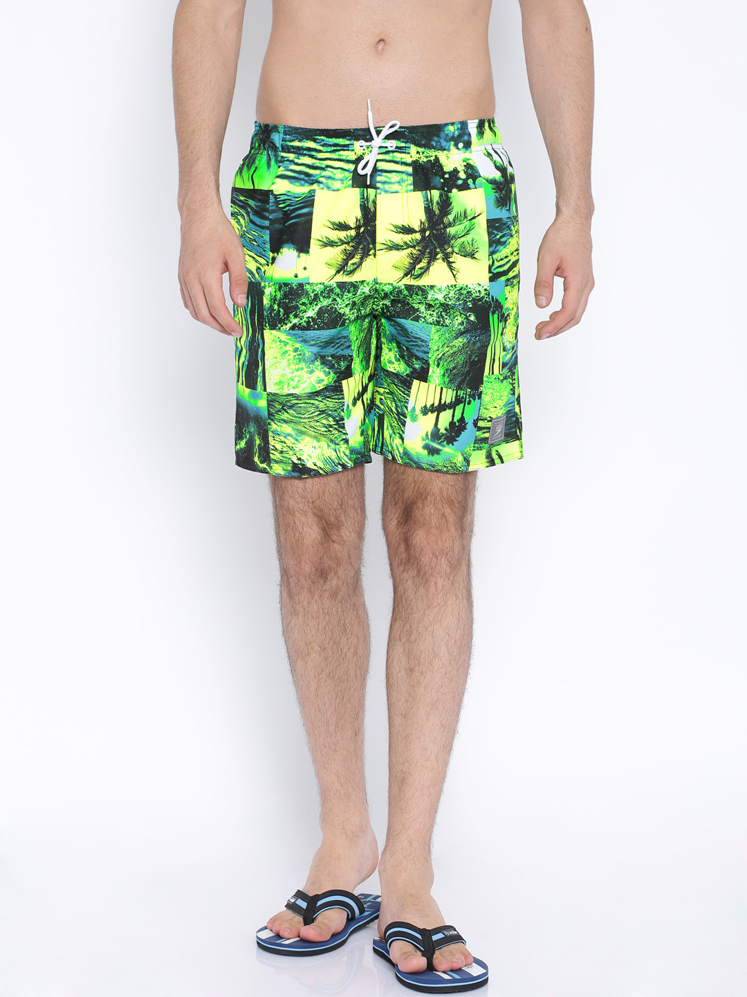 Buy Speedo Green Printed Swim Shorts 809675A698 - Swimwear for Men ...