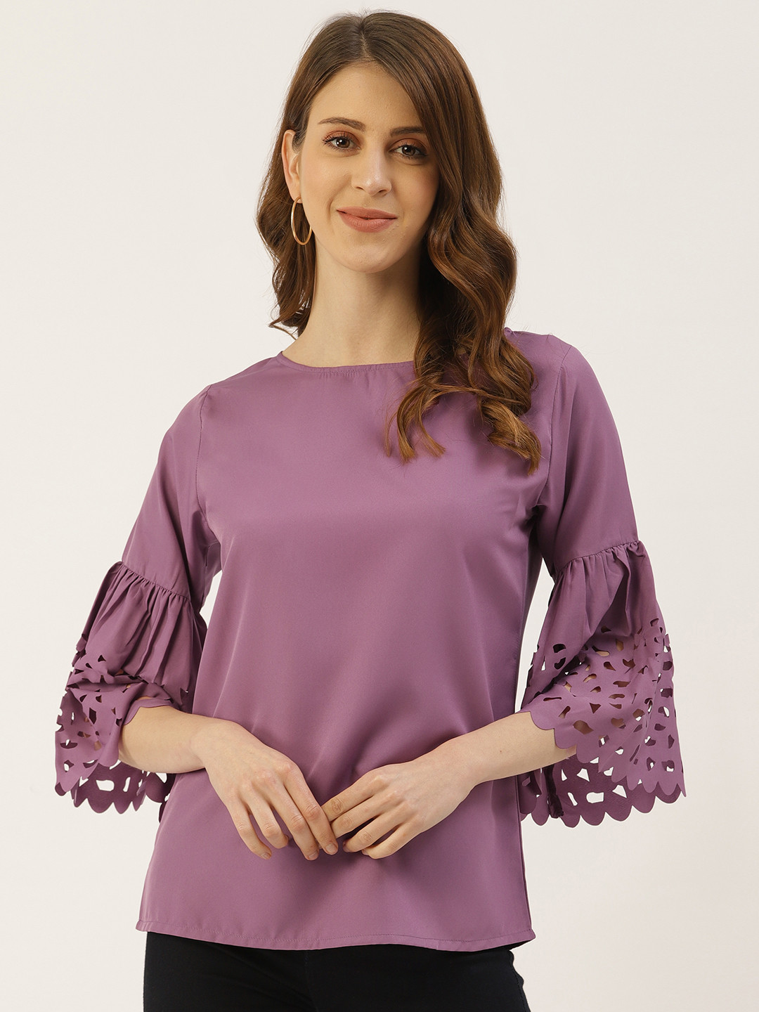 Buy U&F Women Mauve Solid Top - Tops for Women 13452144 | Myntra
