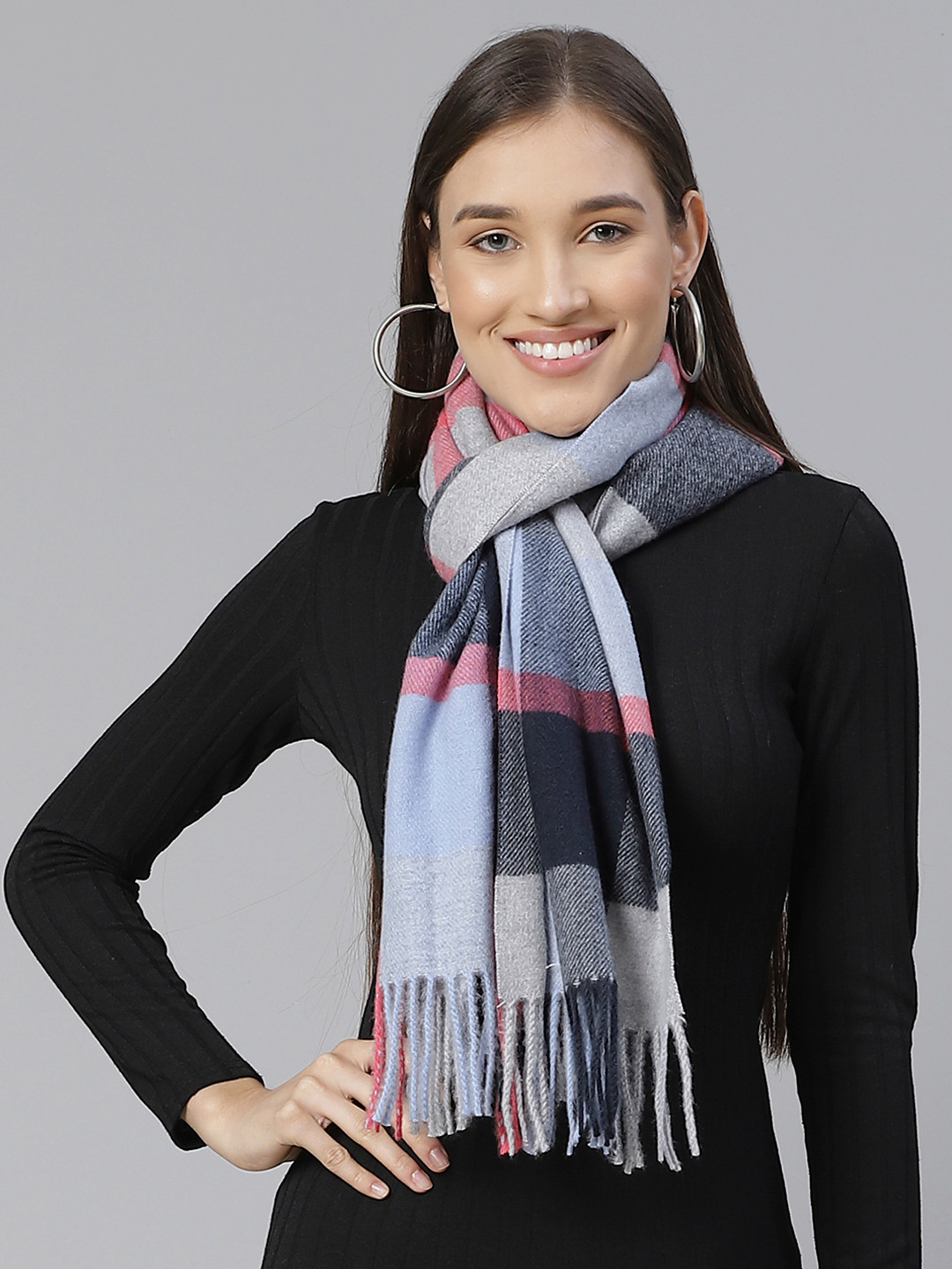 Buy Marks & Spencer Women Blue & Red Checked Stole - Stoles for Women ...