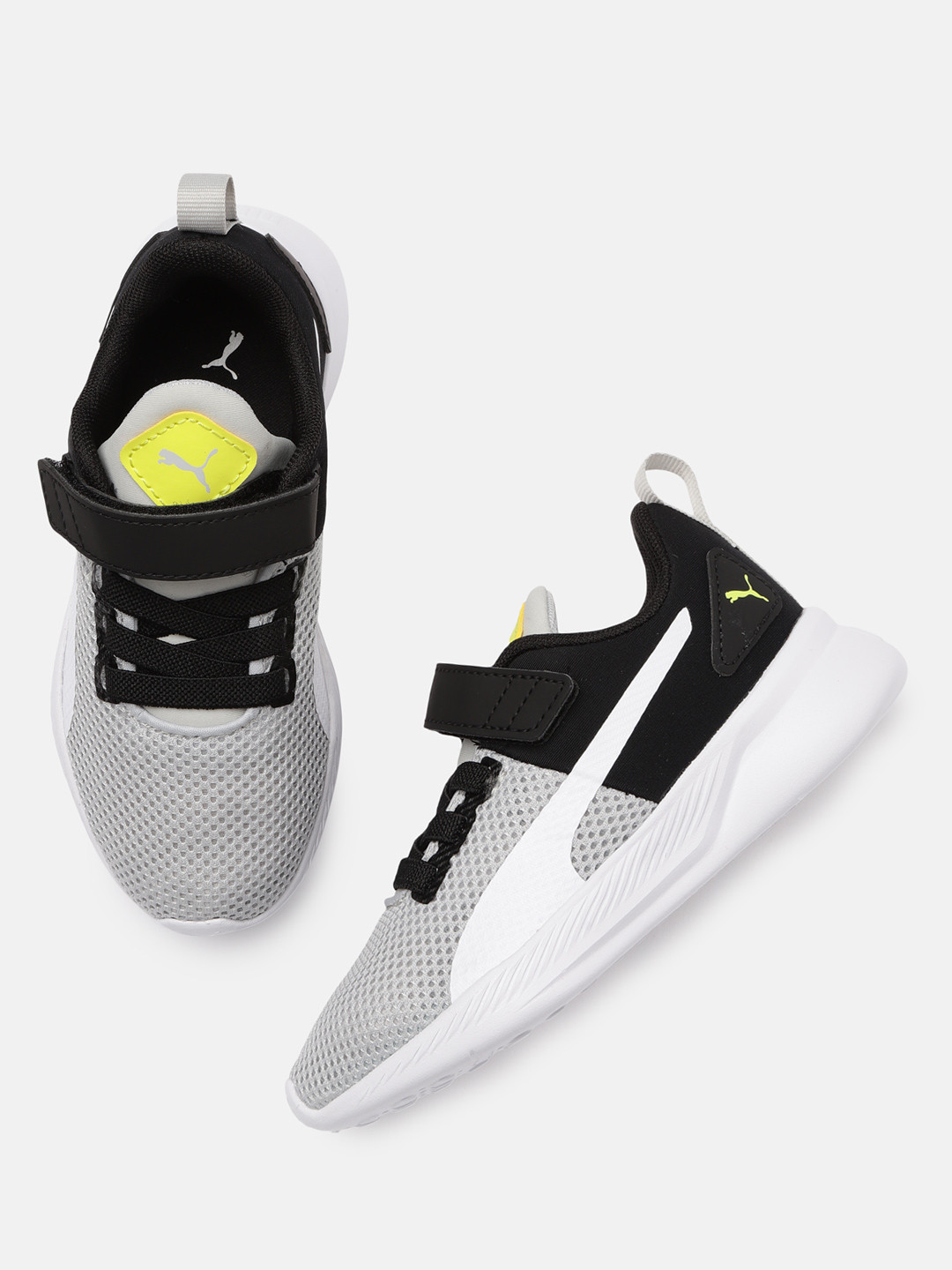 Buy Puma Boys Grey Mesh SoftFoam Flyer Runner Color Twist V PS Running ...