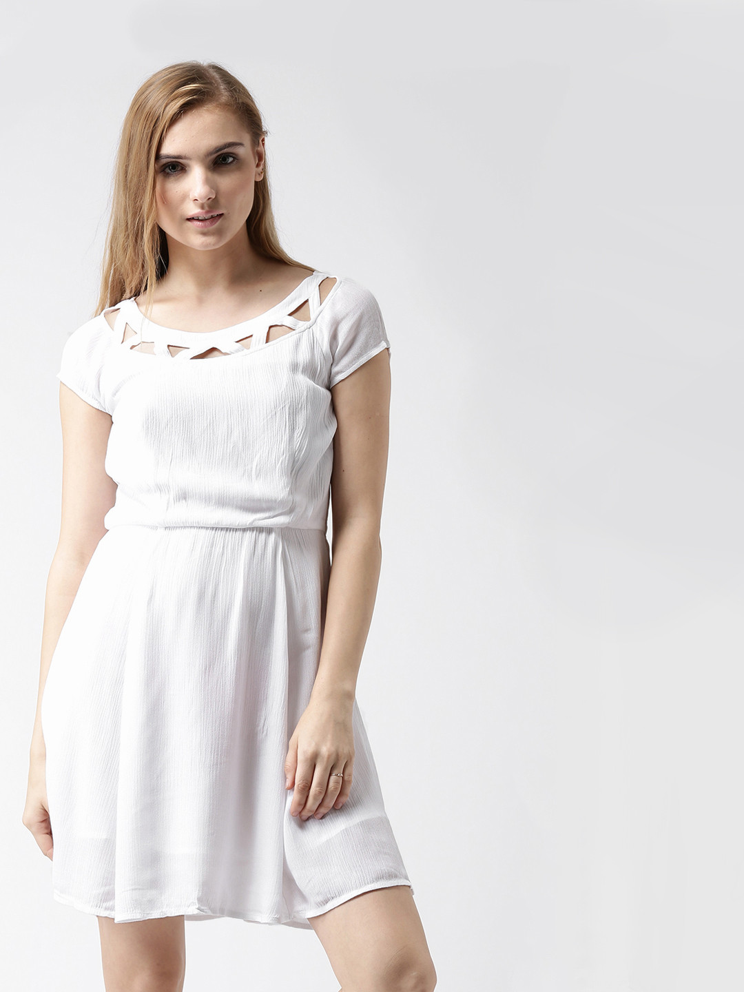 Buy Metersbowne White Fit & Flare Dress - Dresses for Women 1347075 ...