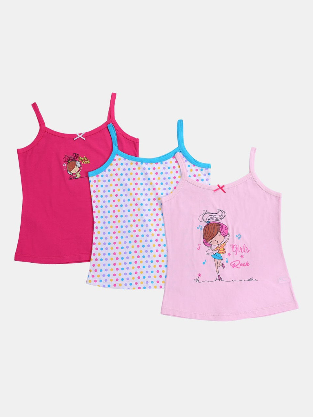 Buy Bodycare Kids Girls Pack Of 3 Assorted Innerwear Vests KIA9205 ...
