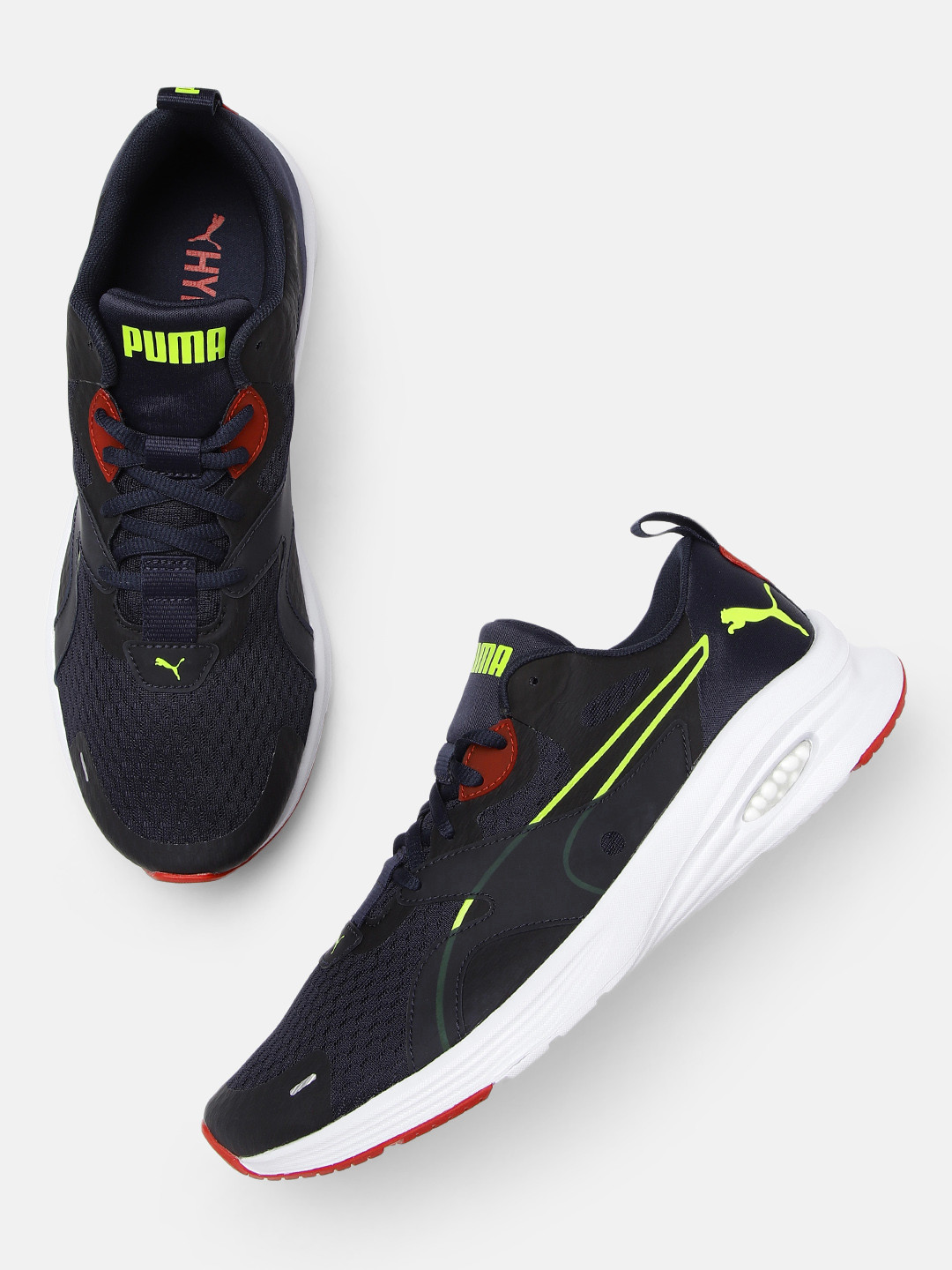 Buy Puma Men Navy Blue Hybrid Fuego SoftFoam Mesh Running Shoes ...